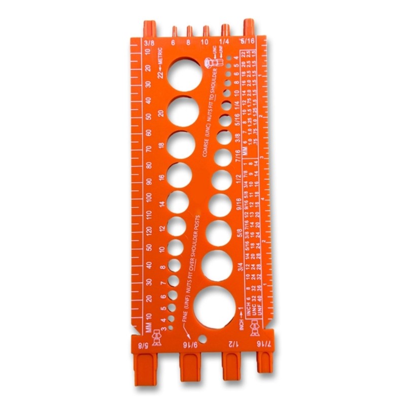 ☹1Pcs Nut And Drill Bit Thread Checker Screws Measuring Imperials Tool ...