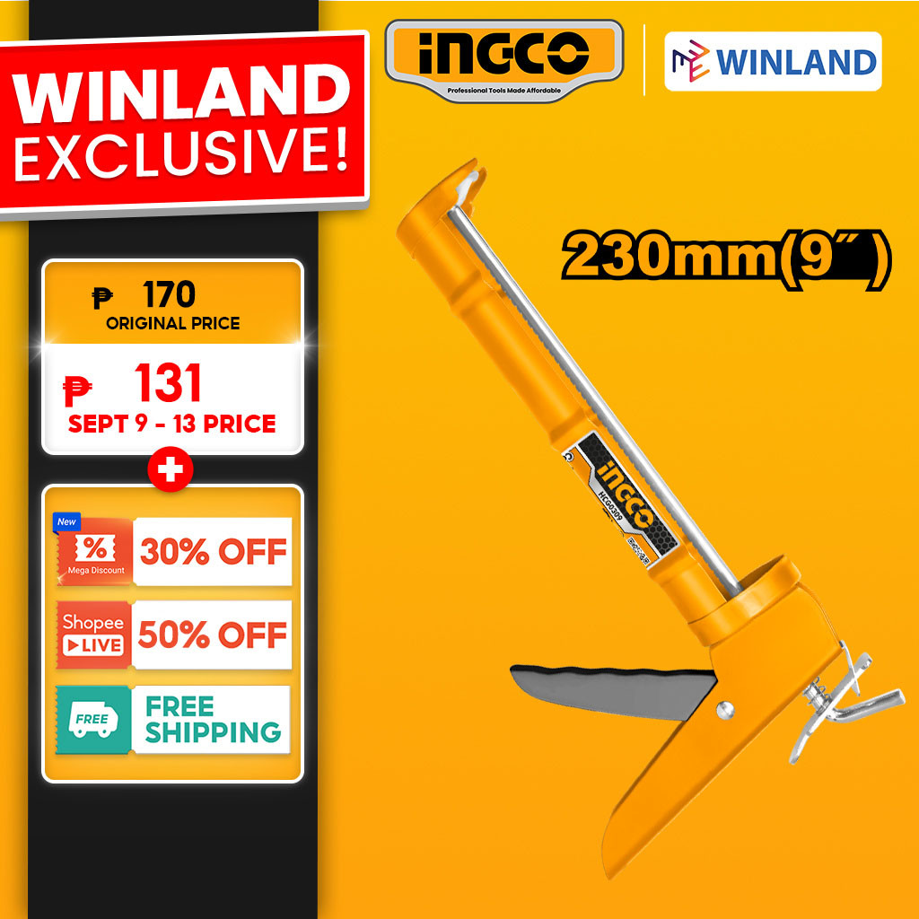Ingco by Winland Caulking Sealant Silicon Gun 9" Iron Shank with Teeth ...