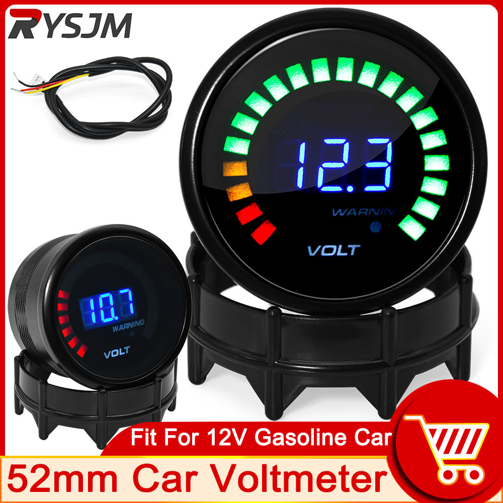 유AD 12V Car Voltmeter LED Digital Voltage Monitor Panel Colorful Volt ...