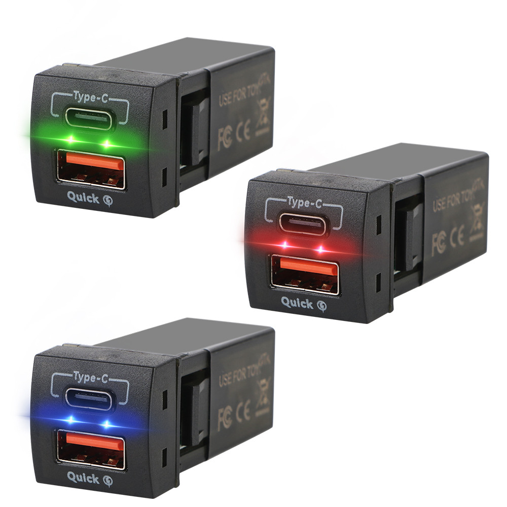 유Mobile Phone Accessories Power Socket For Toyota New QC3.0 USB Type-C ...