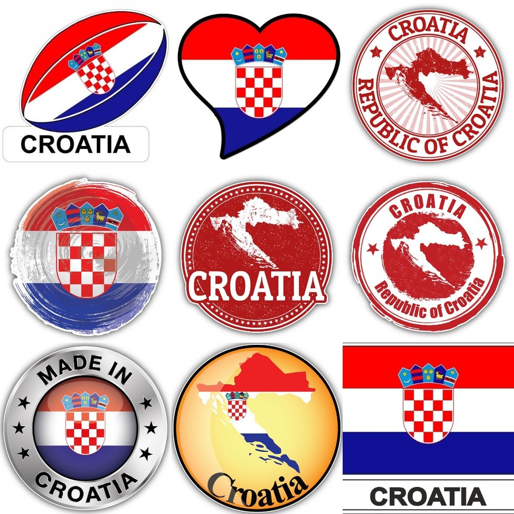 【Croatia HR Flag Map National Emblem Badge PVC Sticker for Covered ...