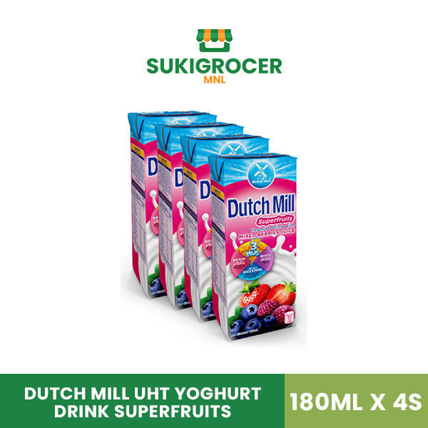 Dutch Mill UHT Yoghurt Drink Superfruits 180ML x 4s | Shopee Philippines
