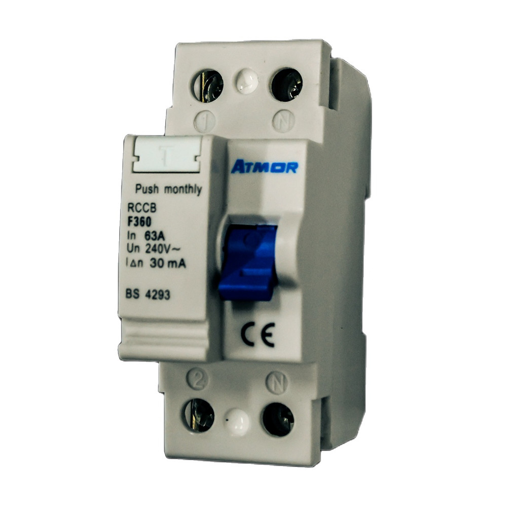 Atmor 192010 Earth Leakage Circuit Breaker (ELCB) 63A 240V 30mA (RCCB ...