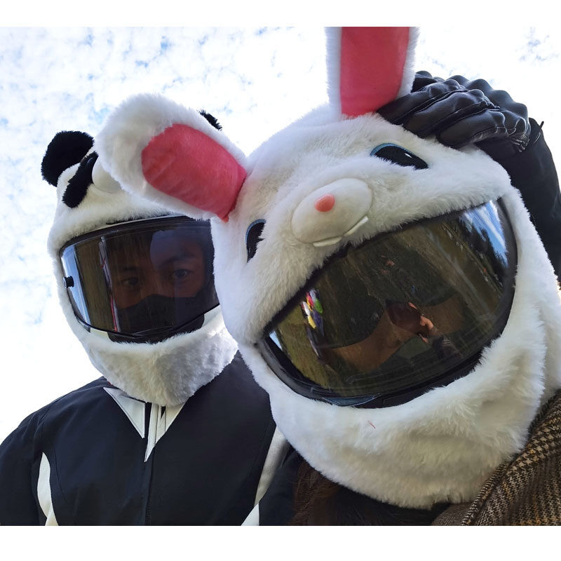 Easter bunny Cover Plush Hat for Helmet Fallface Module Helmet Openface ...