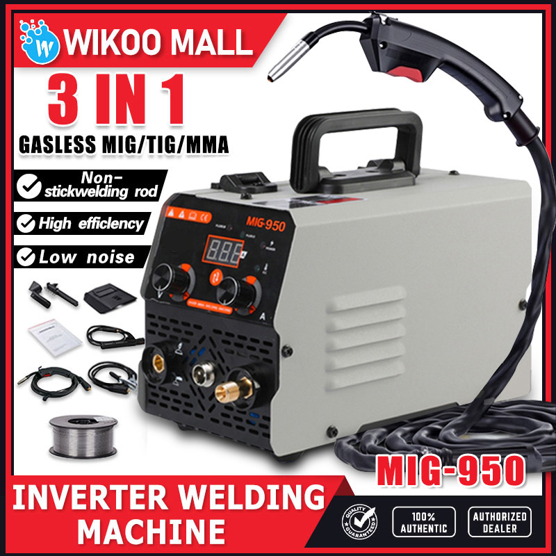 MIG Welding Machine Inverter MIG-950 MIG/TIG/MMA 3-In-1 Gasless Welder ...