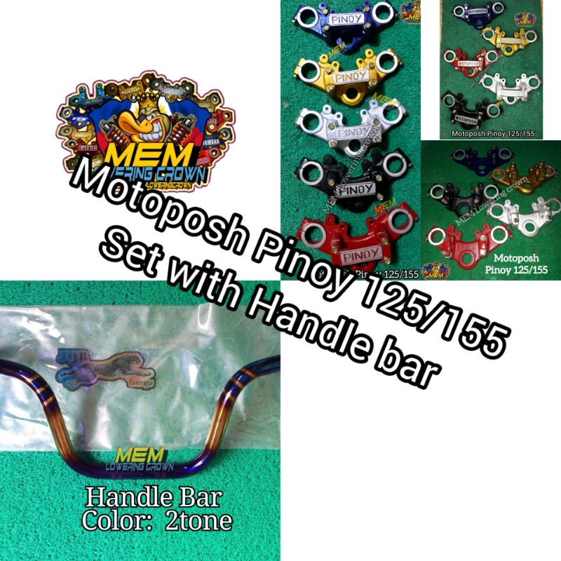 Motoposh Pinoy 125/155 lowering crown Set with Handle bar | Shopee ...
