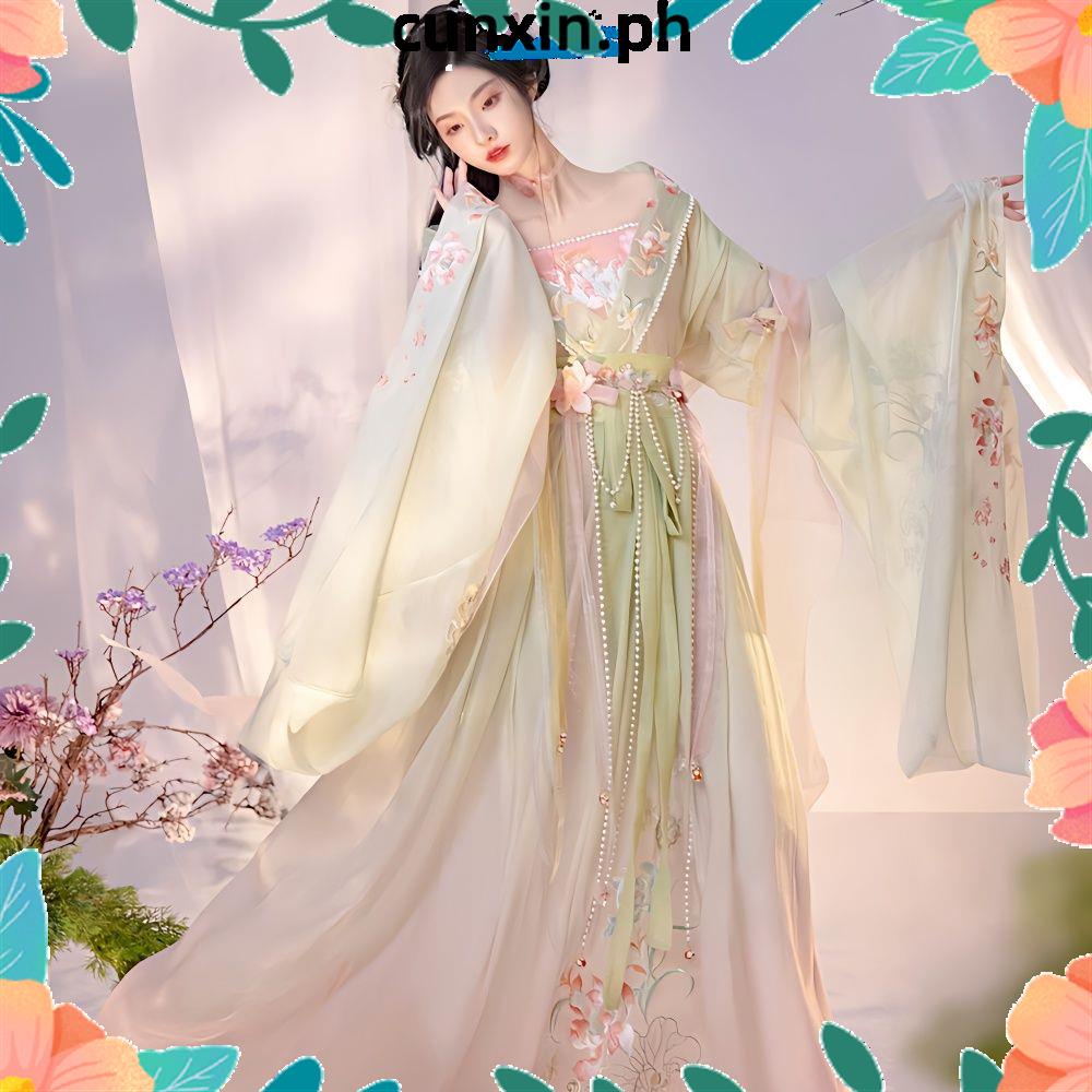 Original Lotus Hanfu a Whole Set Female Super Fairy Waist-Length Skirt ...