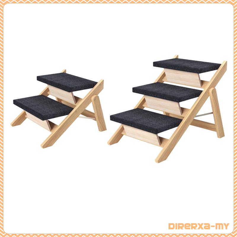 [DirerxaMY] Wooden Pet Stairs Portable Dog Ladder for Small and Older ...