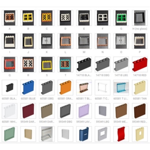 LEGO Part: Panel with Supports / Windows Glasses or Pane (two pieces ...