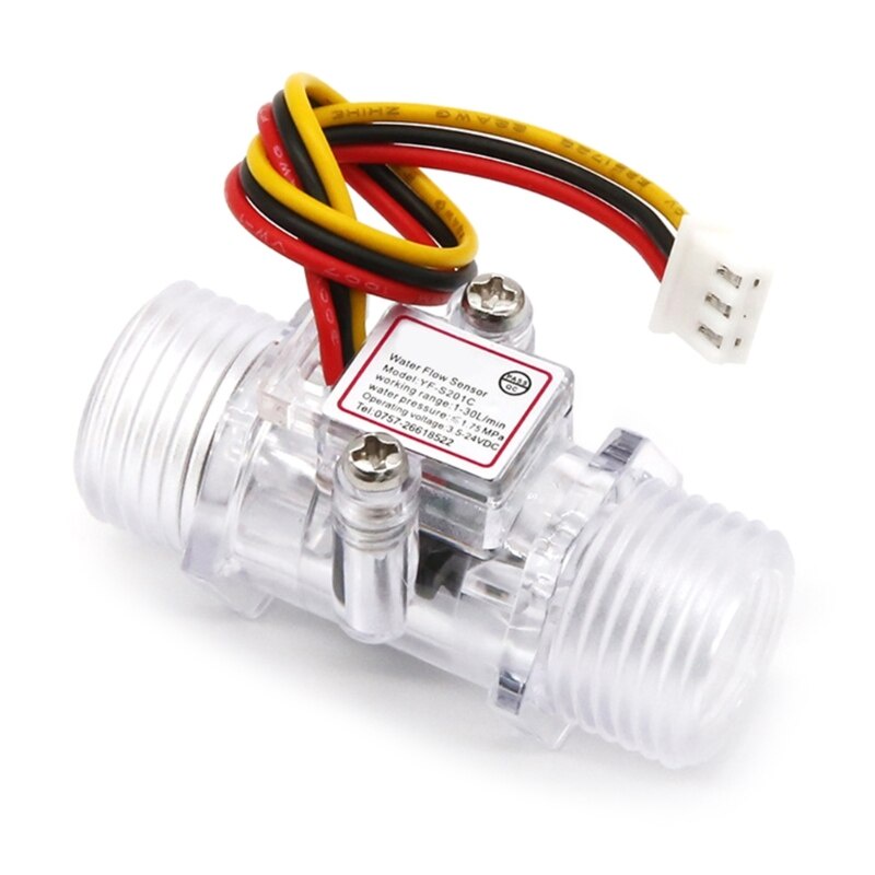 G1/2" Flow Meter Flowmeter Gauge PCB Electronic Flow Indicator Sensor ...