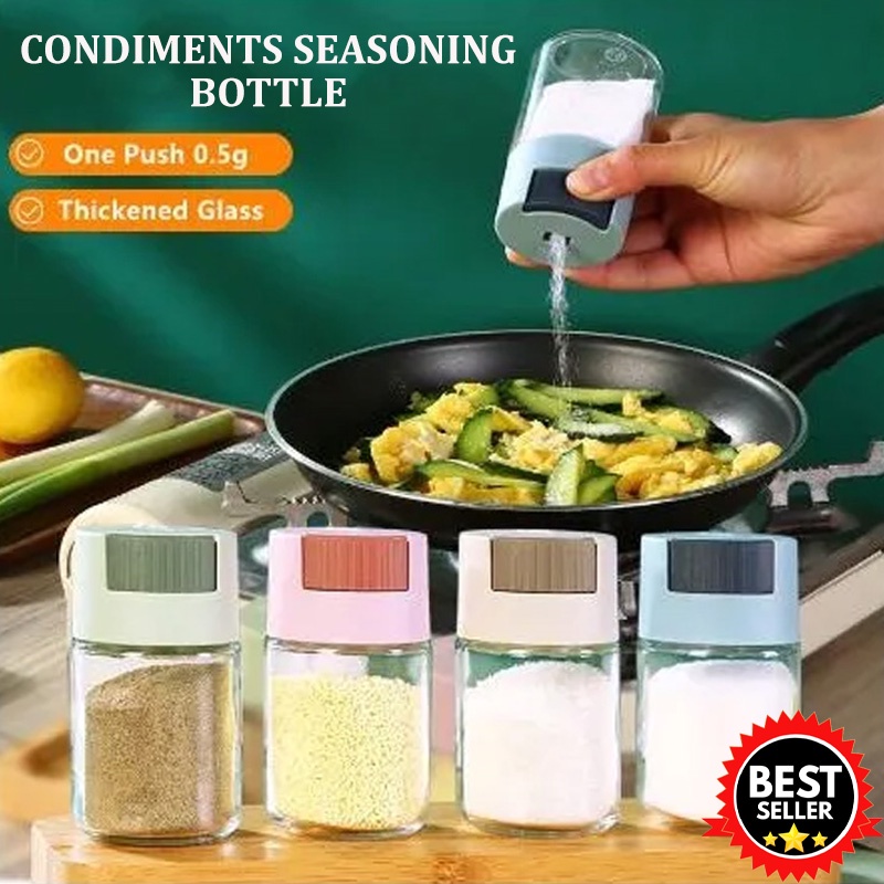 Adjustable Condiments Container Seasoning Bottle Salt Shaker Glass Jar ...