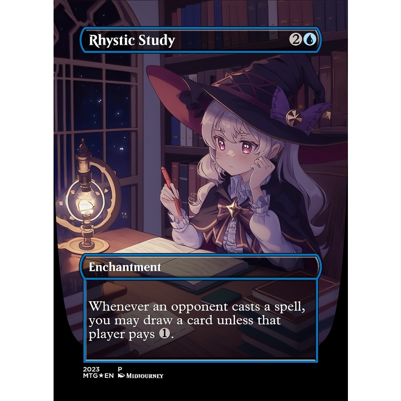 Custom Art Card - Rhystic Study #1 (Anime) | Shopee Philippines
