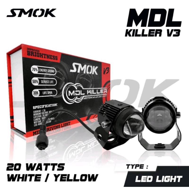SMOK MDL KILLER MINI DRIVING LIGHT V1 V3 VERSION 3 4 WIRE WHITE/YELLOW | Shopee Philippines