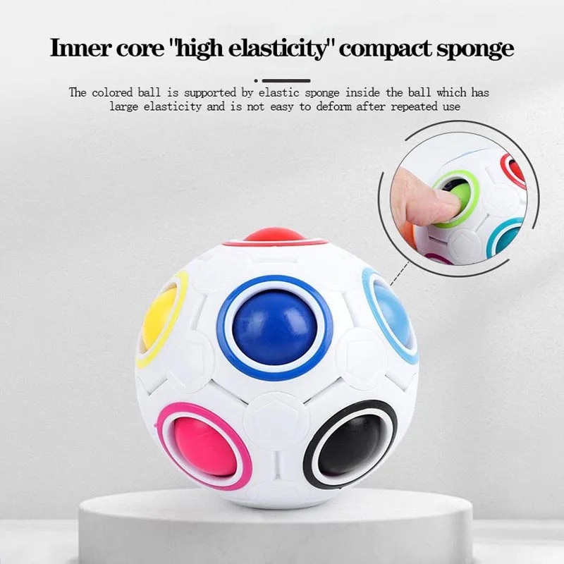 ۩Fidget Toys Puzzle Ball for Children Magic Rubix Cube Rainbow Ball ...