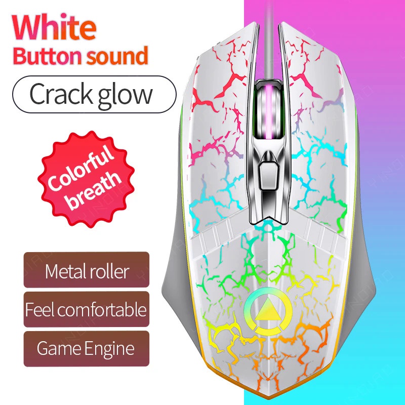 Silver Eagle G11 Wired Metal Scroll Wheel 4 Button Luminous Mouse Game ...