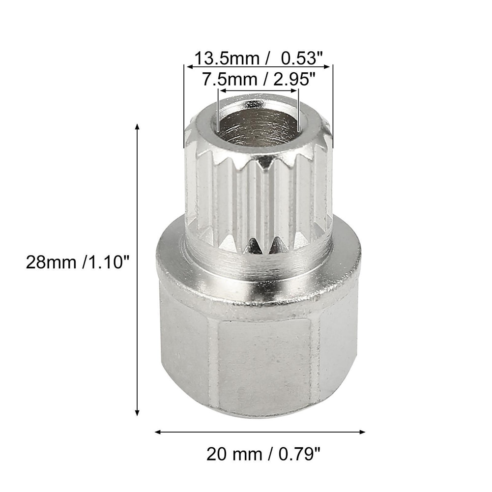 ☑Removal Tool Wheel Lock Lug Nut Hollow Lug Nut Screw Removal Key ...