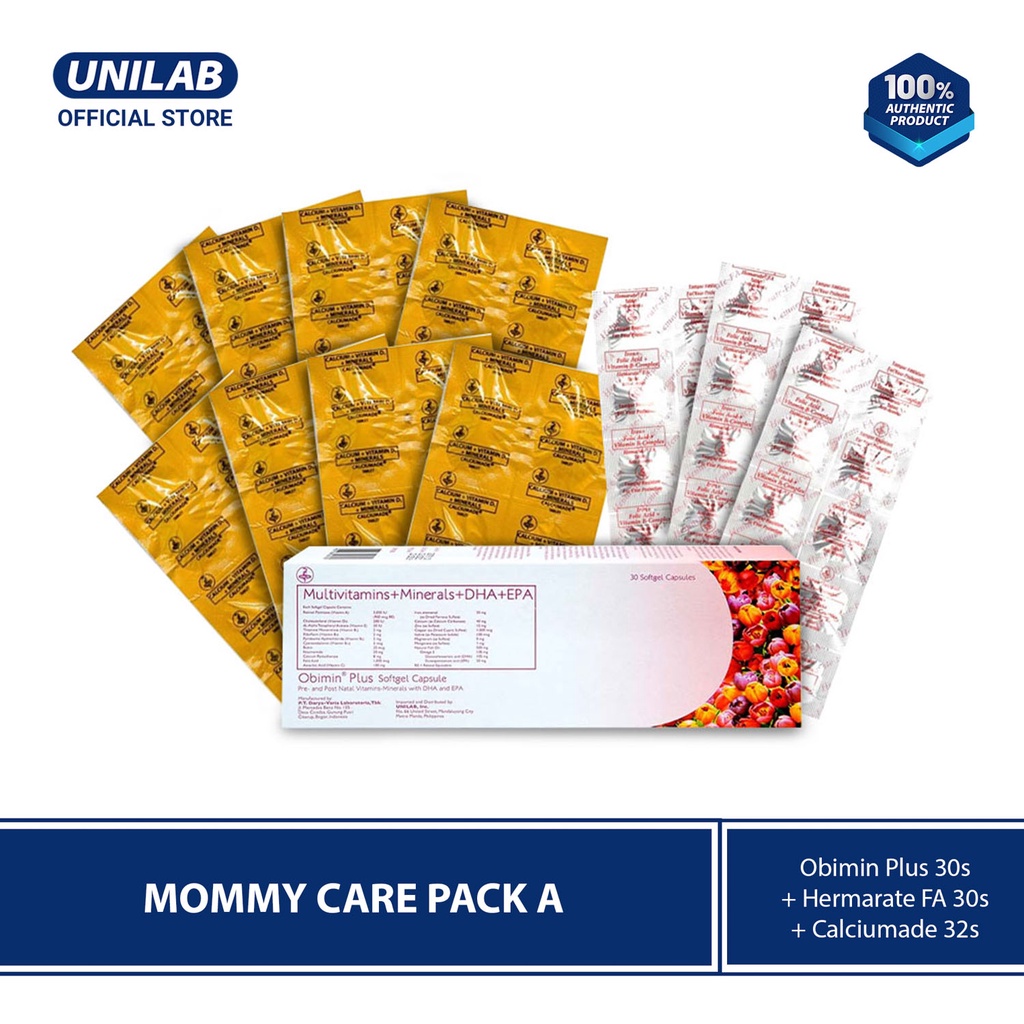 Unilab Obimin + Hemarate FA + Calciumade - Mommy Care Pack A | Shopee ...