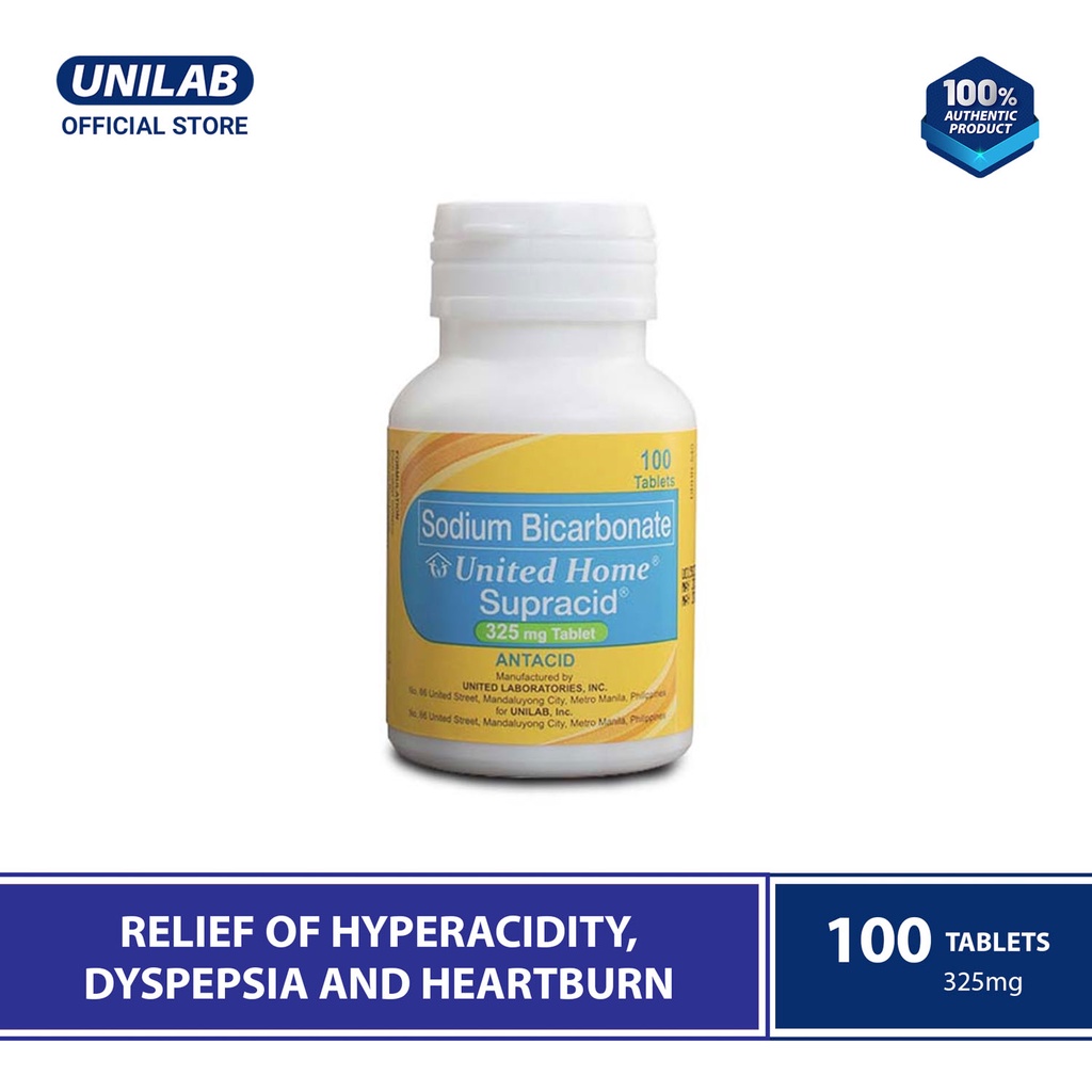 United Home Supracid (Sodium Bicarbonate 325Mg In Bottle Of 100 Tablets ...