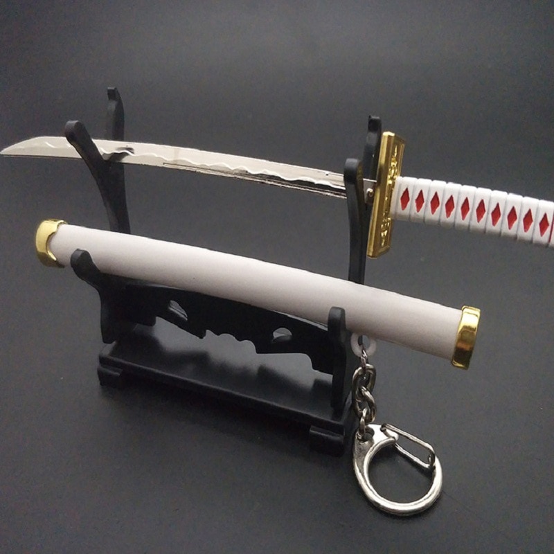 ️Anime Keychain Roronoa Zoro Samurai Sword Metal Key Ring Scabbard ...