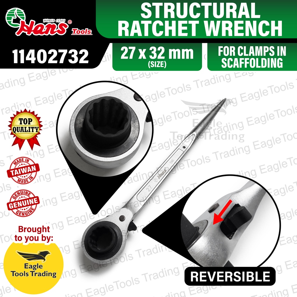 Hans Structural Ratchet Wrench 27 x 32mm | Dual Wrench | For ...