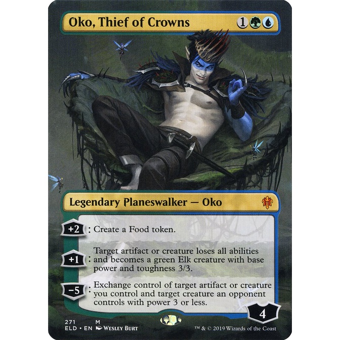 MTG Proxy Card - Oko, Thief of Crowns (Borderless) | Throne of Eldraine ...