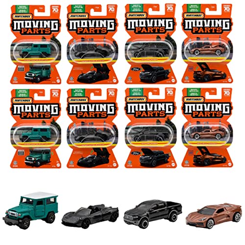 MATTEL FWD28-988B Matchbox Moving Parts Assortment BOX of 8 miniature ...
