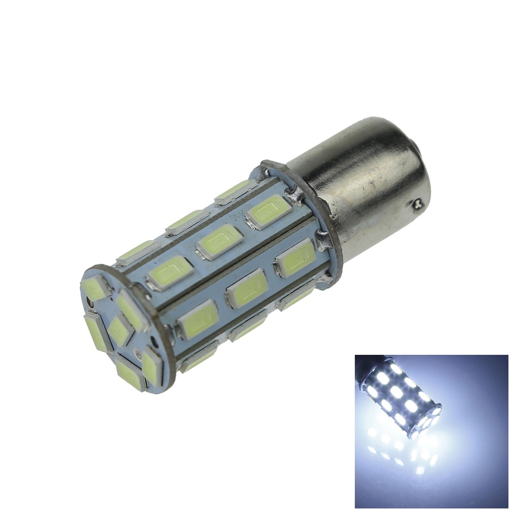☹1x White Car 1156 Single Light Daytime Blub 27 Emitters 5630 SMD LED ...
