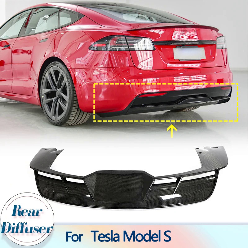 Car Rear Bumper Diffuser Lip Spoiler For Tesla Model S Sedan 4-Door ...