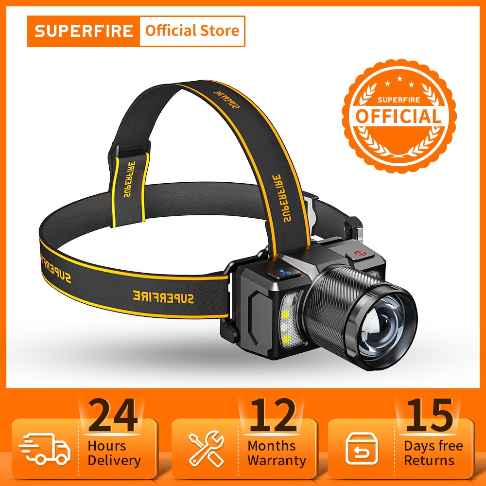 SUPERFIRE HL25 Powerful COB LED Headlamp Induction Zoom Type c ... SUPERFIRE HL25 Powerful COB LED Headlamp Induction Zoom Type c ...