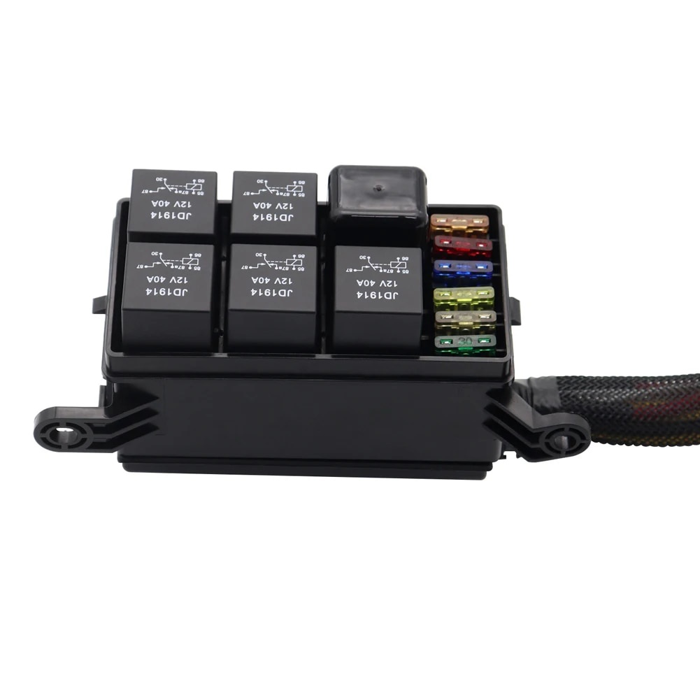 ☈Automotive Relay Box with Wiring Harness 12V Fuse Relay Box Holder 4 ...