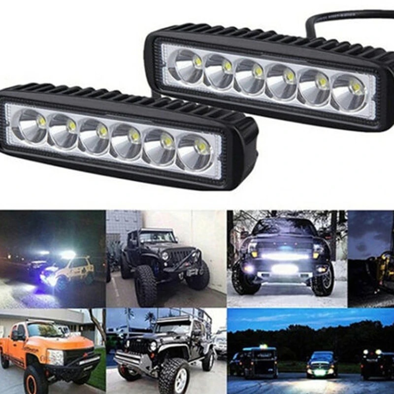 18W 6 LED Car LED Work Light DRL Spotlight High Bright Waterproof Auto ...
