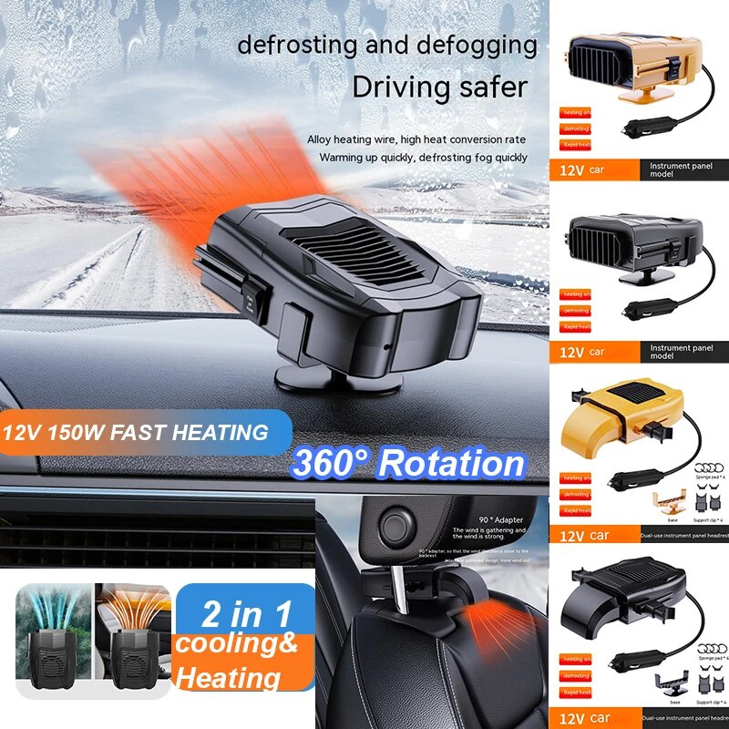 12V 150W Windshield Defroster Defrosting Heater Mini Cooling 2 in 1 Car ...