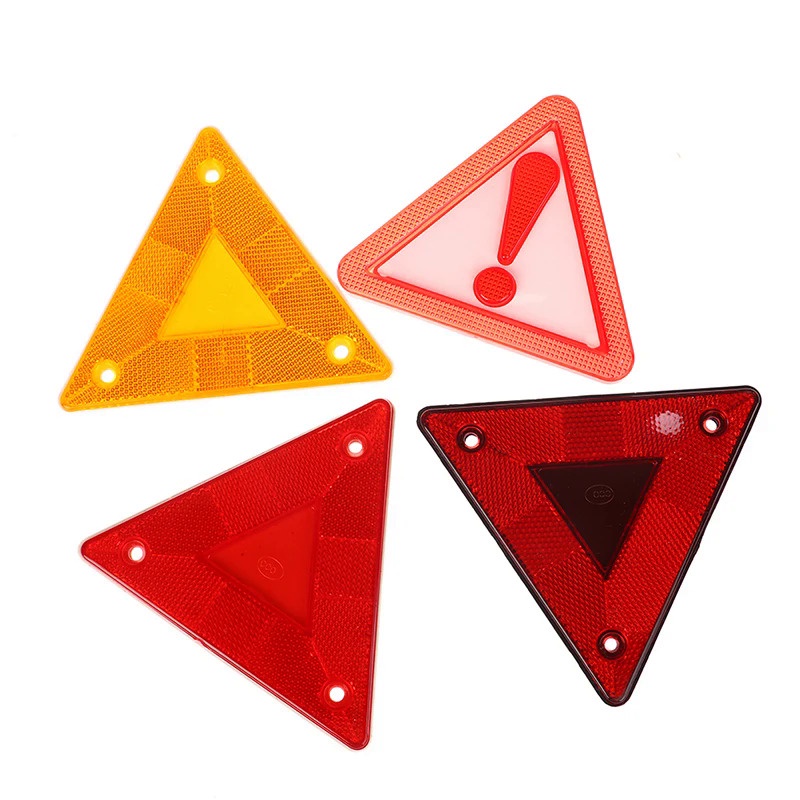 2pcs Triangle Warning Reflector Truck Plate Rear Light Safety ...