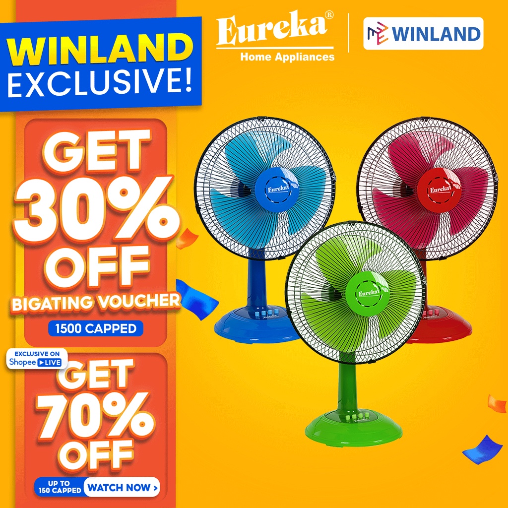 EUREKA by Winland 12inches Desk Fan | Electric Fan 50w EDF-12 EXTREME ...