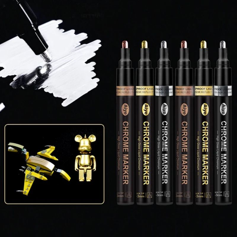 Art Liquid Mirror DIY Resin Paint Chrome Finish Metallic Pen Mirror Pen ...