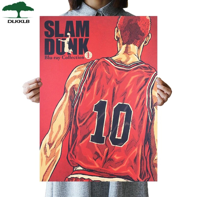 DLKKLB Comic Slam Dunk Basketball Vintage Kraft Paper Room Decor Retro ...