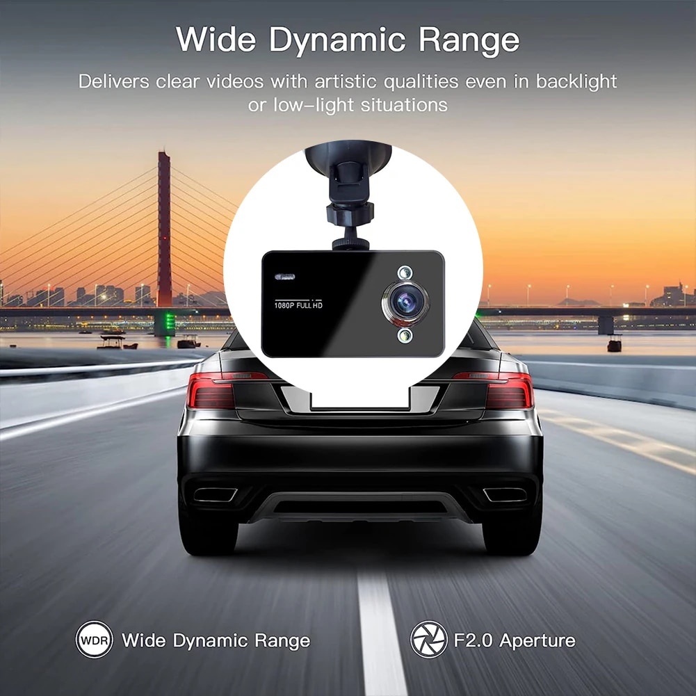 웃1080P Full HD Dash Cam Loop Recording Car Video Recorder Motion ...