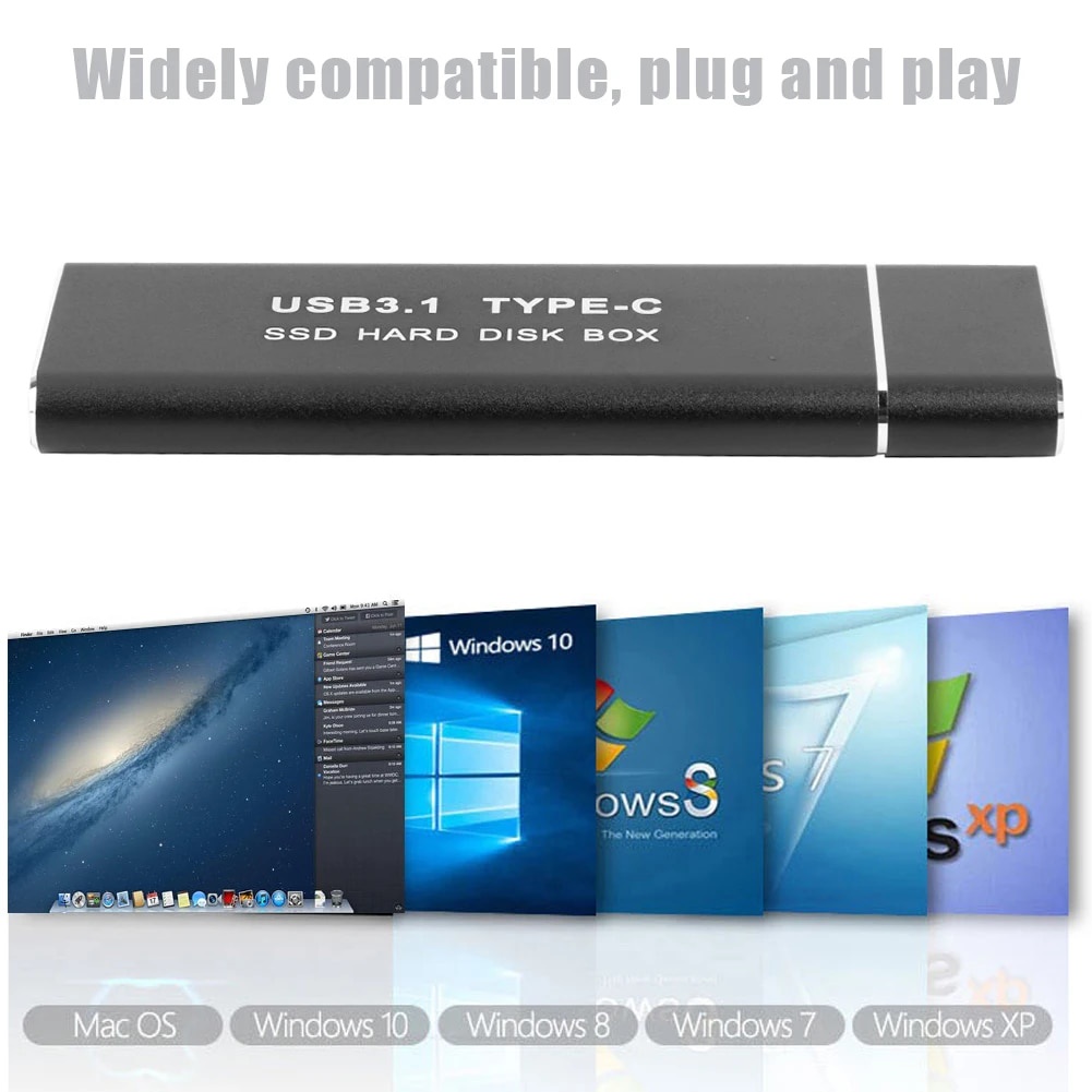 ♥Dual Protocol M2 SSD Case Enclosure NVMe SATA NGFF m2 SSD Box USB 3.1 ...