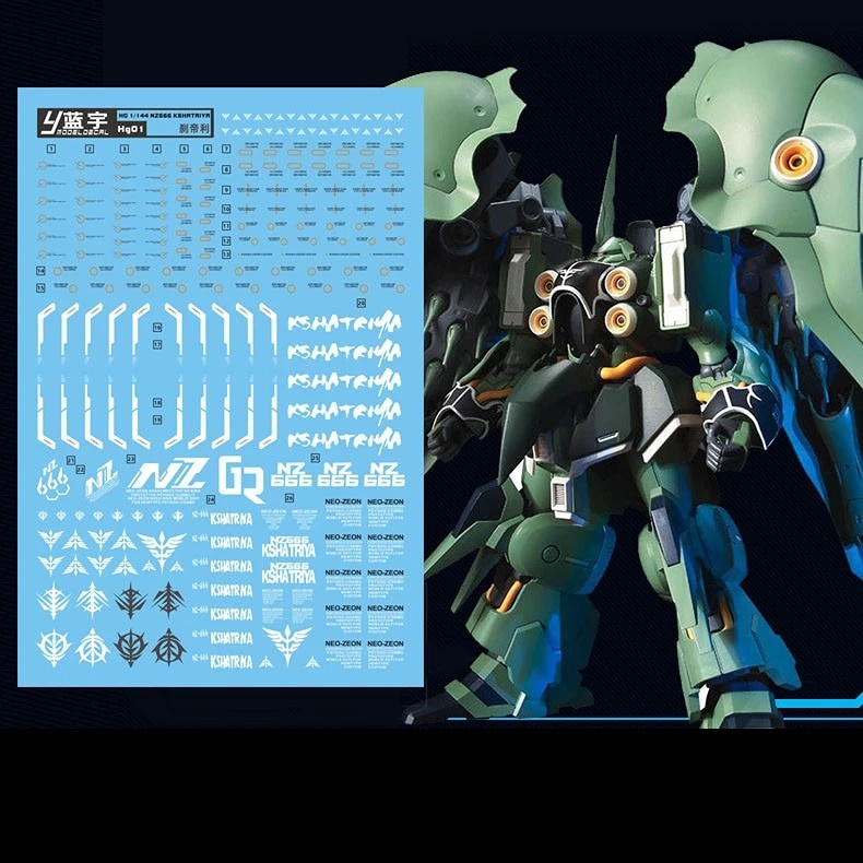 ♡Model Decals HG01 for HGUC 1/144 NEO Kshatriya NZ-666 Water Stickers ...