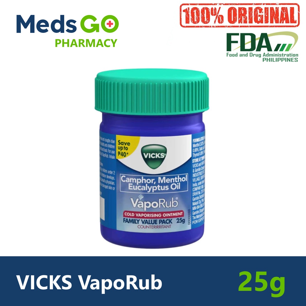 VICKS VAPORUB OINTMENT 25g | Shopee Philippines