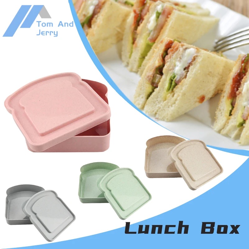 ♦Sandwich Toast Shape Food Container Microwaveable Bread Box Sandwich ...