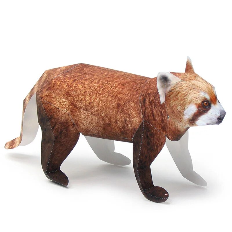 ☺Red Panda Origami Art Paper Model Mini Cute 3D Papercraft Realistic ...