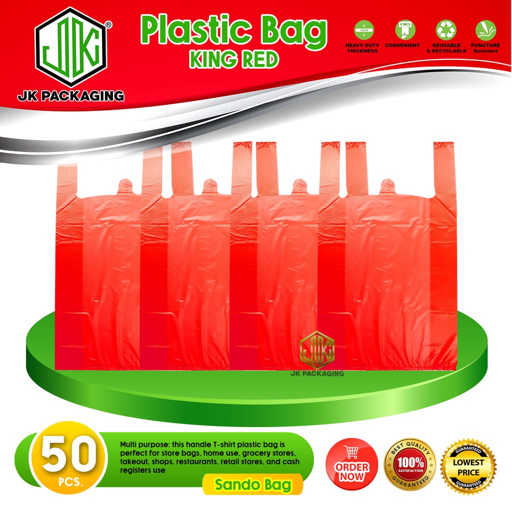 Plastic Sando Bag ( RED ) [ 45 PCS. per pack ] | Shopee Philippines