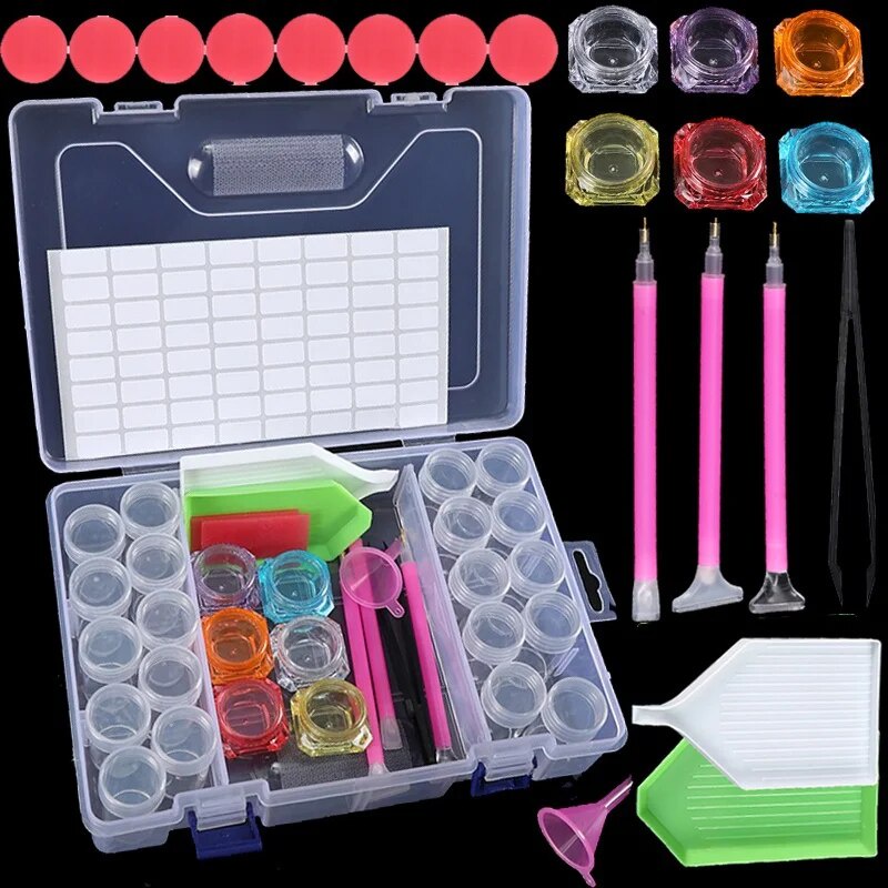 ☟20 Bottles 5d Diamond Painting Storage Box with DIY Diamond Paint ...