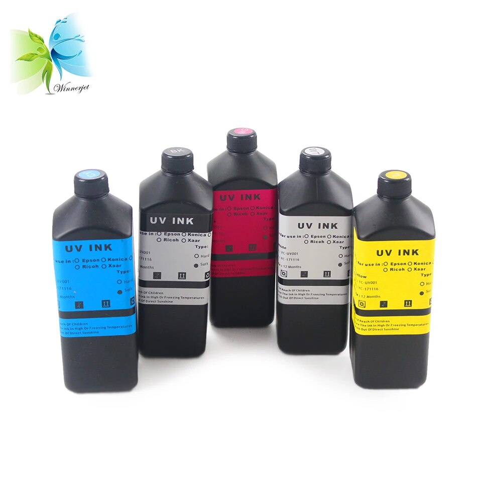 -Winnerjet 5 colors x 1000ml uv inkjet printing Ink For Epson L800 L801 ...