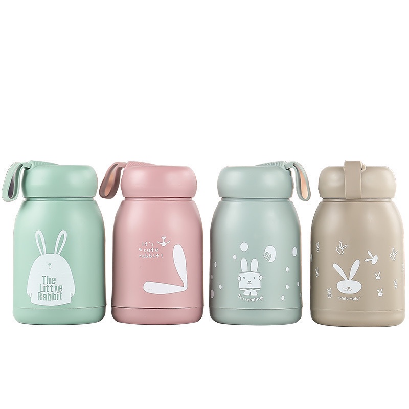 Cute Rabbit Design Water Bottle Glass Vacuum Cup Coffee Mug School ...