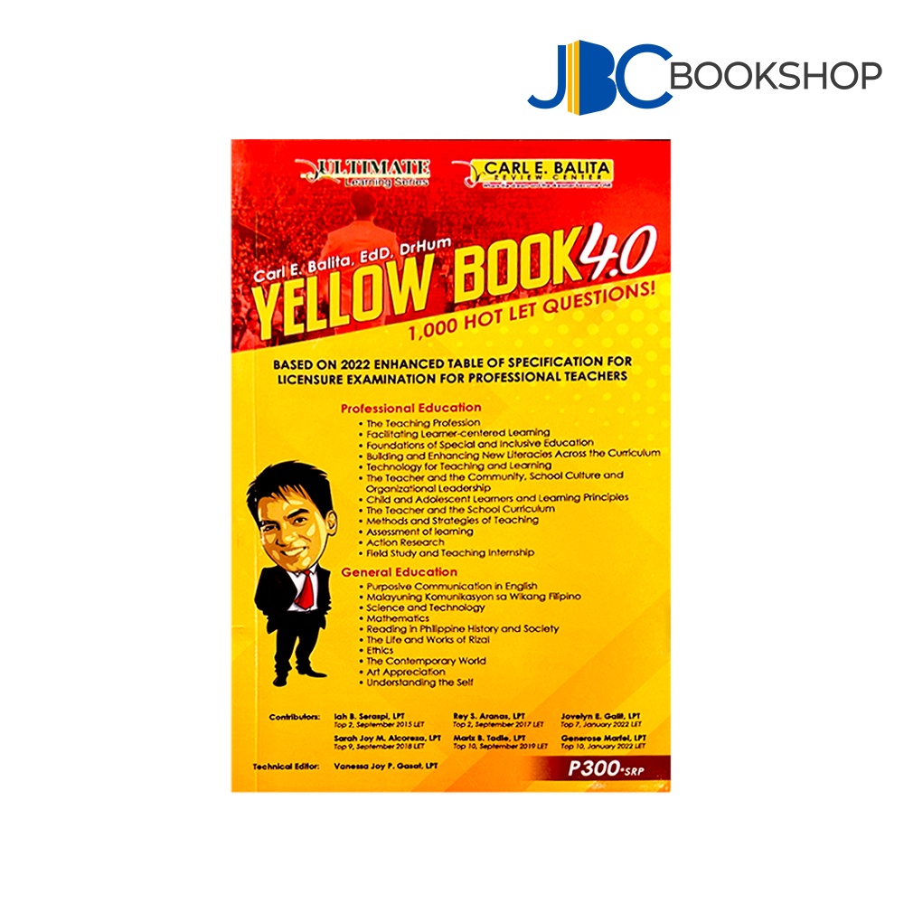 Yellow Book 4.0 (2023 New Curriculum LET Reviewer) by Carl Balita CBRC ...