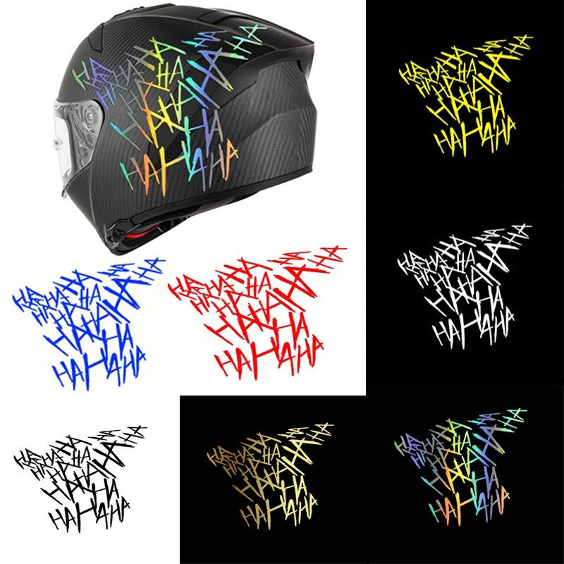 HAHAHAHA Motorcycle Helmet Sticker Personalize Reflective Sticker Vinyl ...