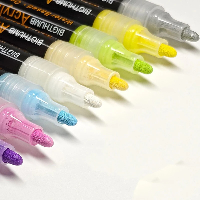 12 Colors Acrylic Paint Pens Waterproof Permanent Marker Pens Acrylic ...