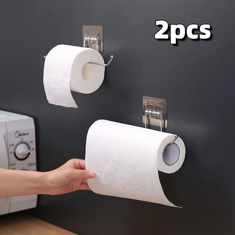 Punch-free Hanging Toilet Paper Holder Roll Paper Holder Bathroom Towel ...